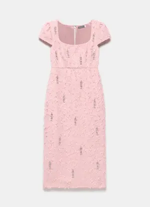 Mint Velvet Embellished Jacquard Midi Dress