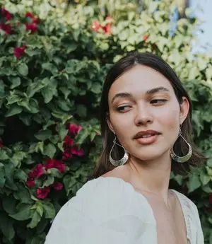 MATR BOOMIE Lunar Crescent Hammered Hoop Earrings