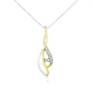 HAUS OF BRILLIANCE 10k Two-tone Gold Diamond Cascade Pendant Necklace - Yellow