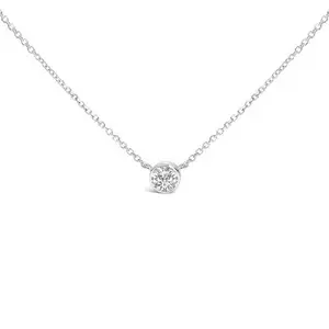 HAUS OF BRILLIANCE 14k Gold 1.00 Cttw Lab-grown Diamond Solitaire Pendant Necklace - White