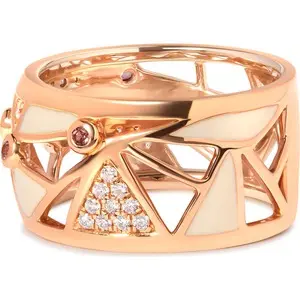 HAUS OF BRILLIANCE 14k Rose Gold Diamond And Tourmaline Ring - Pink
