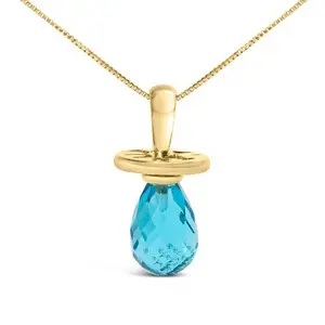 HAUS OF BRILLIANCE 14k Gold And Quartz Pacifier Pendant Necklace - Yellow