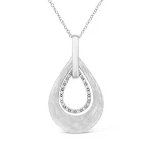 HAUS OF BRILLIANCE Silver Diamond Accent Double Drop Pendant Necklace - White