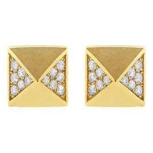 HAUS OF BRILLIANCE 14k Gold 1/4ctw Diamond Pyramid Stud Earrings - Yellow