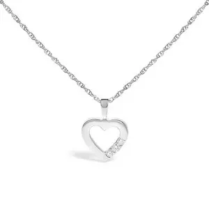 HAUS OF BRILLIANCE Lab Grown Diamond Heart Pendant Necklace - White