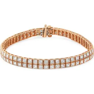 HAUS OF BRILLIANCE 14k Rose Gold 3.0 Cttw Lab Grown Diamond Tennis Bracelet - Pink