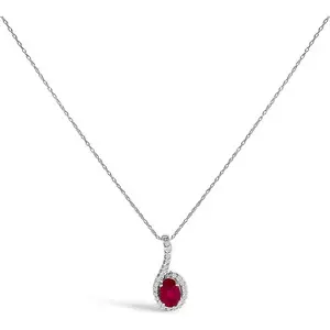 HAUS OF BRILLIANCE 10k Gold Ruby And Diamond Accent Teardrop Pendant Necklace - White