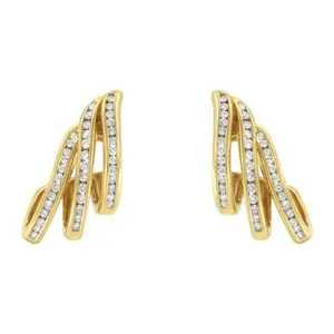 HAUS OF BRILLIANCE 10k Gold 1 Cttw Diamond Hoop Earrings - Yellow