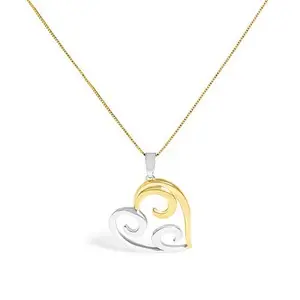 HAUS OF BRILLIANCE 10k Gold Over Silver Open Heart Pendant Necklace - Yellow