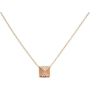 HAUS OF BRILLIANCE 14k Gold Diamond Pyramid Pendant Necklace - Yellow