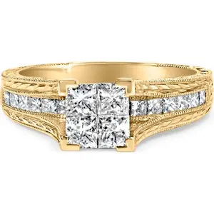 HAUS OF BRILLIANCE 14k Gold 1.0 Cttw Princess Cut Diamond Ring - Yellow