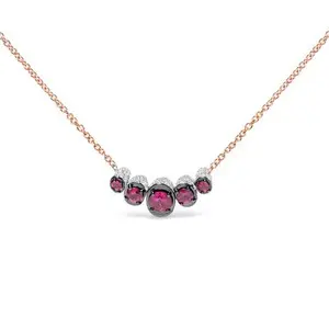 HAUS OF BRILLIANCE 18k Gold Diamond And Ruby Choker Necklace - Pink