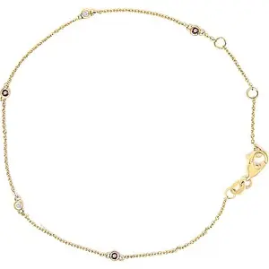 HAUS OF BRILLIANCE 14k Gold Ruby And Diamond Bezel Chain Bracelet - Yellow