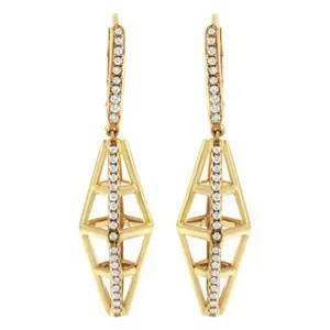 HAUS OF BRILLIANCE 14k Gold 5/8 Cttw Diamond Pillar Drop Earrings - Yellow