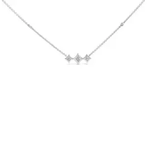HAUS OF BRILLIANCE 10k Gold Diamond Kite And Station Necklace - White