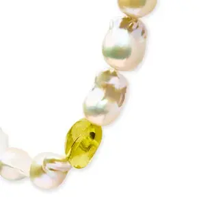 HAUS OF BRILLIANCE 14k Gold Baroque Pearl Strand Necklace