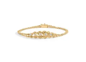 HAUS OF BRILLIANCE 10k Gold 0.25 Cttw Diamond Basket Weave Bracelet - Yellow
