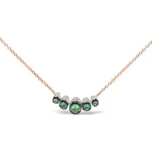 HAUS OF BRILLIANCE 18k Gold, Diamond, And Tsavorite Choker Necklace - Pink
