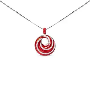 HAUS OF BRILLIANCE Silver, Diamond And Enamel Medallion Pendant Necklace - White