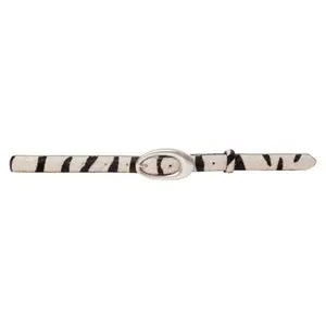BLACK SUEDE STUDIO Oval Zebra Belt - Zebra Pony Hair/silver