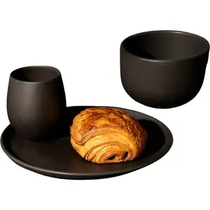 GHARYAN STONEWARE Minimalist Dinnerware Set - Black