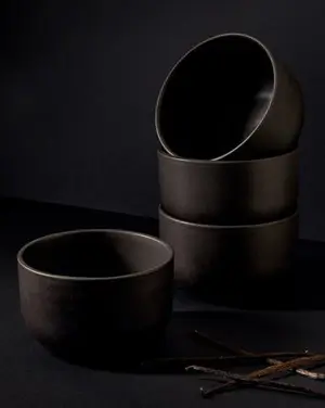 GHARYAN STONEWARE Minimalist Dinnerware Set - Black