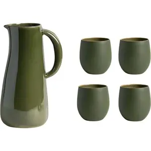 GHARYAN STONEWARE Serenity Jug & Cup Set - Green