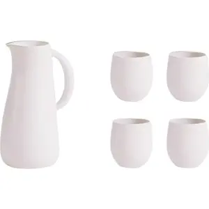 GHARYAN STONEWARE Serenity Jug & Cup Set - White