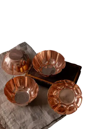 COPPERMILL KITCHEN Vintage Inspired Fluted Bowls With Crown Engravingset Of 2 - Copper
