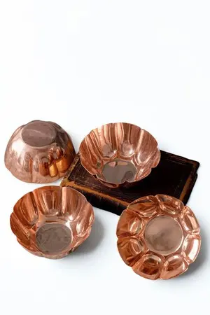 COPPERMILL KITCHEN Vintage Inspired Fluted Bowls With Crown Engravingset Of 2 - Copper