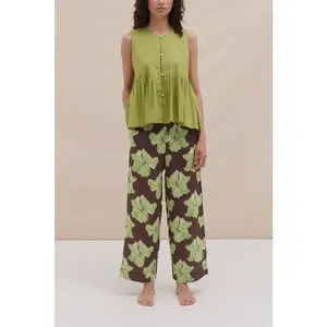 Desmond & Dempsey Pleated Cami & Trouser Set