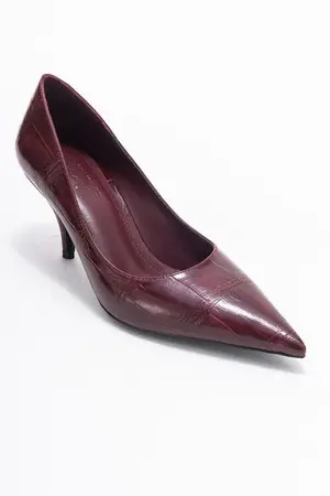 PROLOGUE SHOES Marcus Pointed Toe Pump - Burgundy Printed