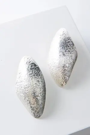 NOONDAY COLLECTION Textured Statement Earrings - Silver