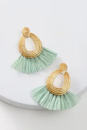 NOONDAY COLLECTION Lux Raffia Hoop Earrings - Gold