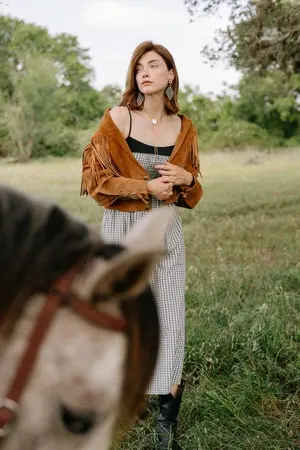 NOONDAY COLLECTION Beaded Gingham Statement Earrings