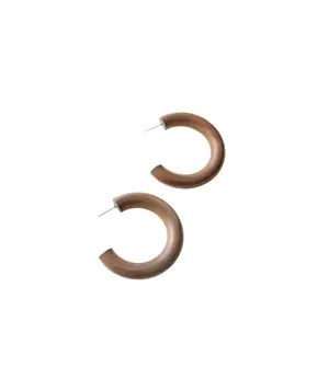 NOONDAY COLLECTION Wooden Hoop Earrings - Brown
