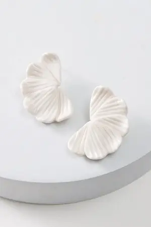 NOONDAY COLLECTION Porcelain Petal Earrings - White