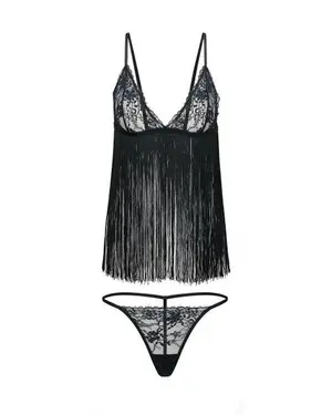 ADORE ME Charizma Babydoll & G-string Set Lingerie - Black