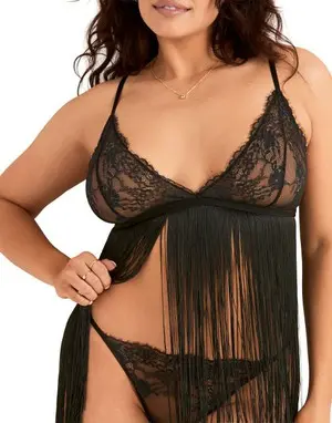 ADORE ME Charizma Babydoll & G-string Set Lingerie - Black