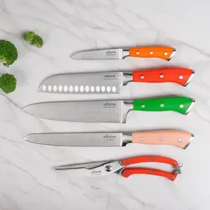 ELIHOME 5 Piece Professional Kitchen Knife Set - Multi Color