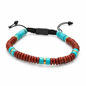 STARFISH PROJECT Nomadic Turquoise & Jasper Rope Beaded Bracelet - Turquoise/red