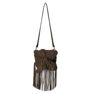 Carlos Falchi Carlos Falchi Suede Fringe Butterfly Bag Cocoa
