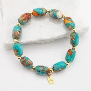 STARFISH PROJECT Sierra Bloom Emperor Stone Beaded Bracelet - Turquoise