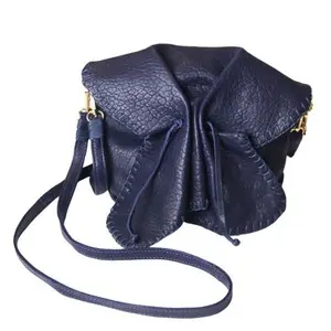 Carlos Falchi Medium Butterfly Lambskin Bag - Navy