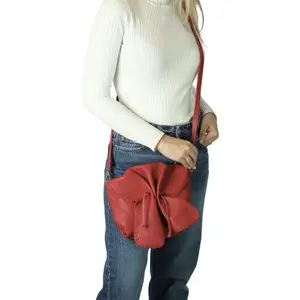 Carlos Falchi Medium Butterfly Lambskin Bag - Red