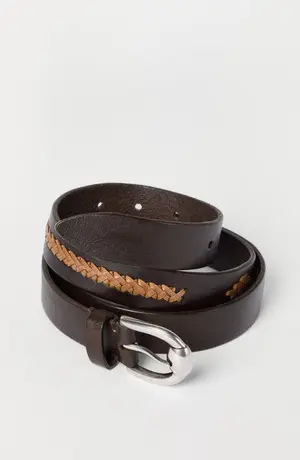 Brunello Cucinelli Leather Braided Belt - Chocolate