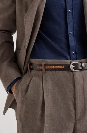 Brunello Cucinelli Leather Braided Belt - Chocolate