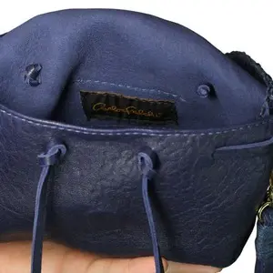 Carlos Falchi Mini Butterfly Lambskin Bag - Navy