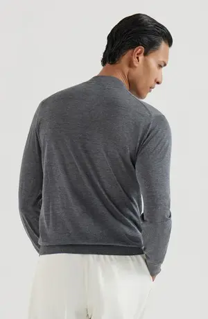 Brunello Cucinelli Lightweight Crew-neck Sweater - Dark Grey