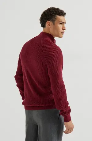 Brunello Cucinelli Malfilé Cotton Zip-up Cardigan - Cherry